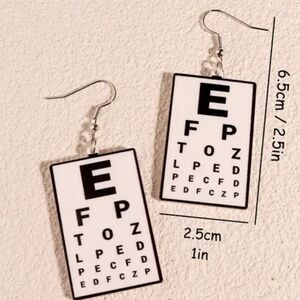 Jewelry | Eyesight Chart Acrylic Earrings New | Poshmark